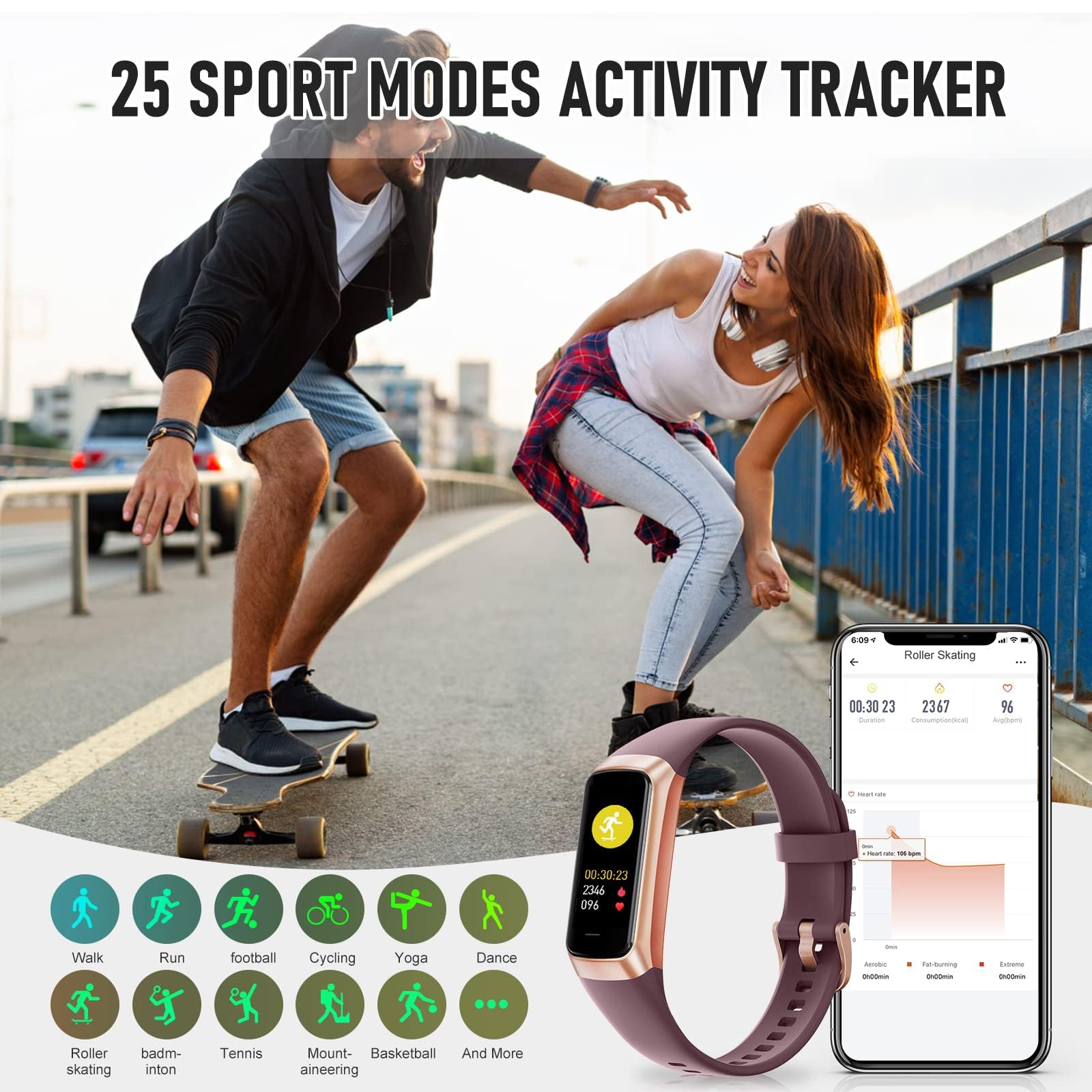 Bakoor Fitness Tracker with AMOLED Touchscreen and Comprehensive Health ...