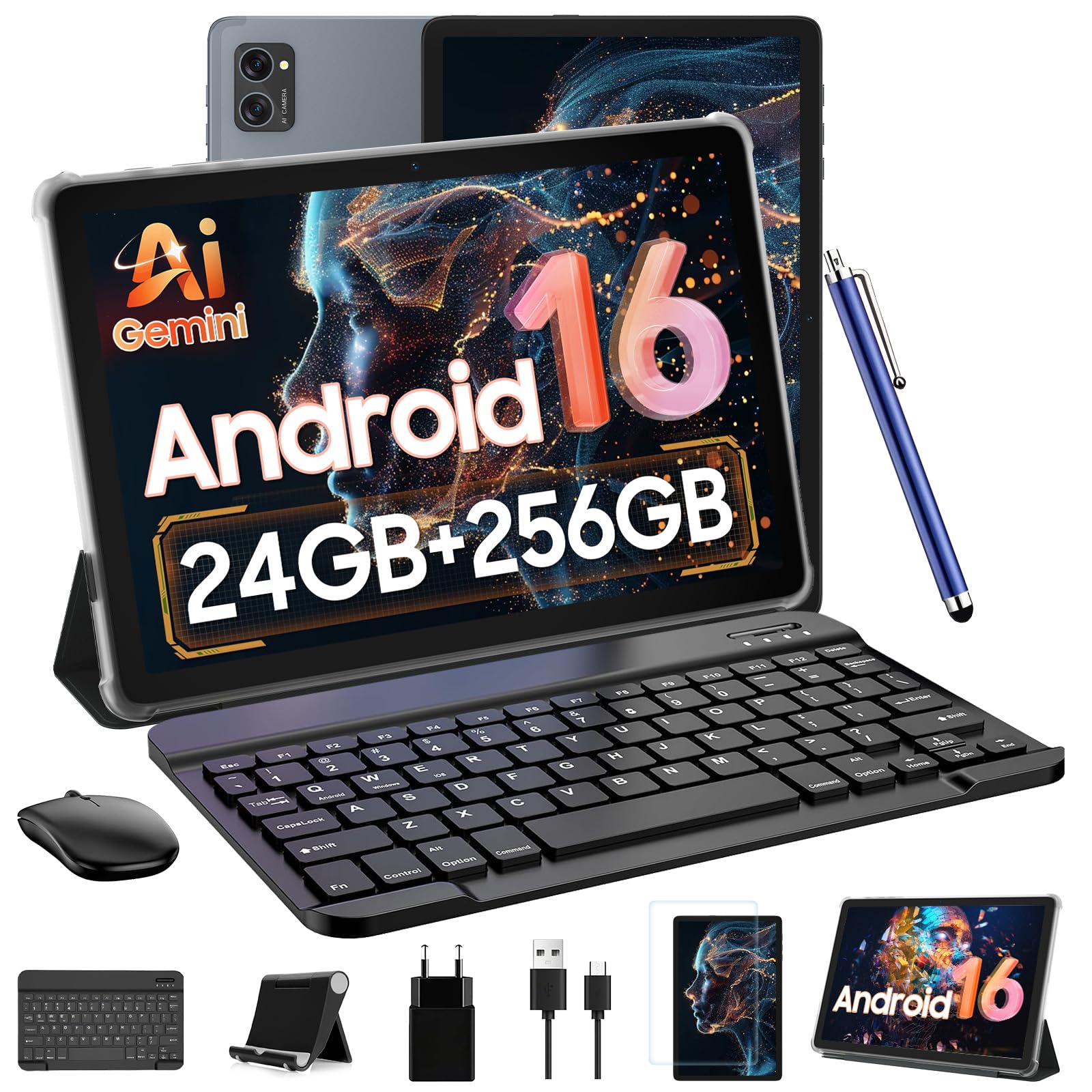 Tablet 2026 Latest Android 16 - 10 Inch 24GB RAM, 256GB Storage, Octa ...